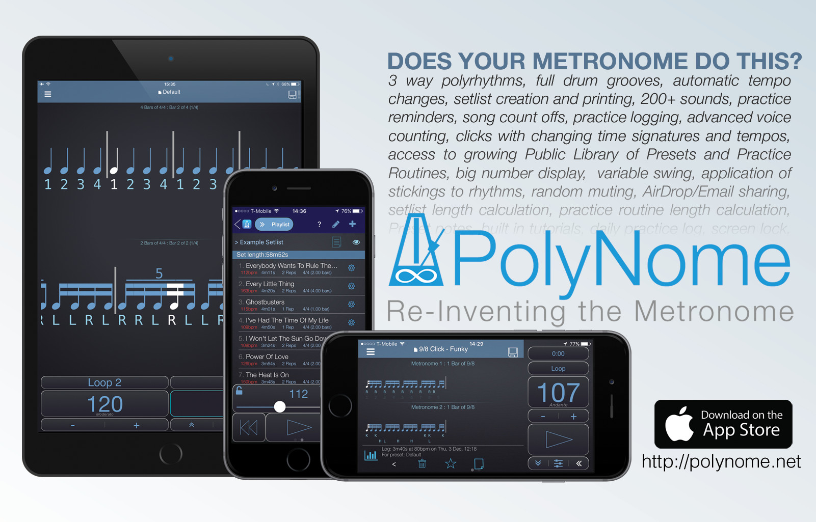 Metronome with Big Numbers Display - PolyNome